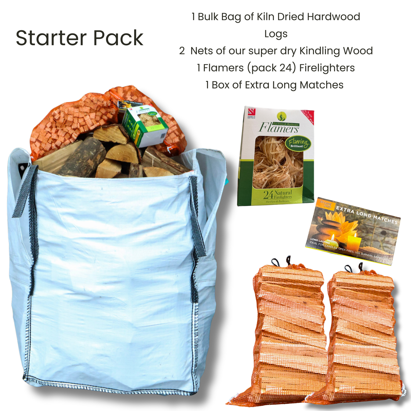Starter Pack | Hardwood Kiln Dried Bulk Bag – Black Country Firewood